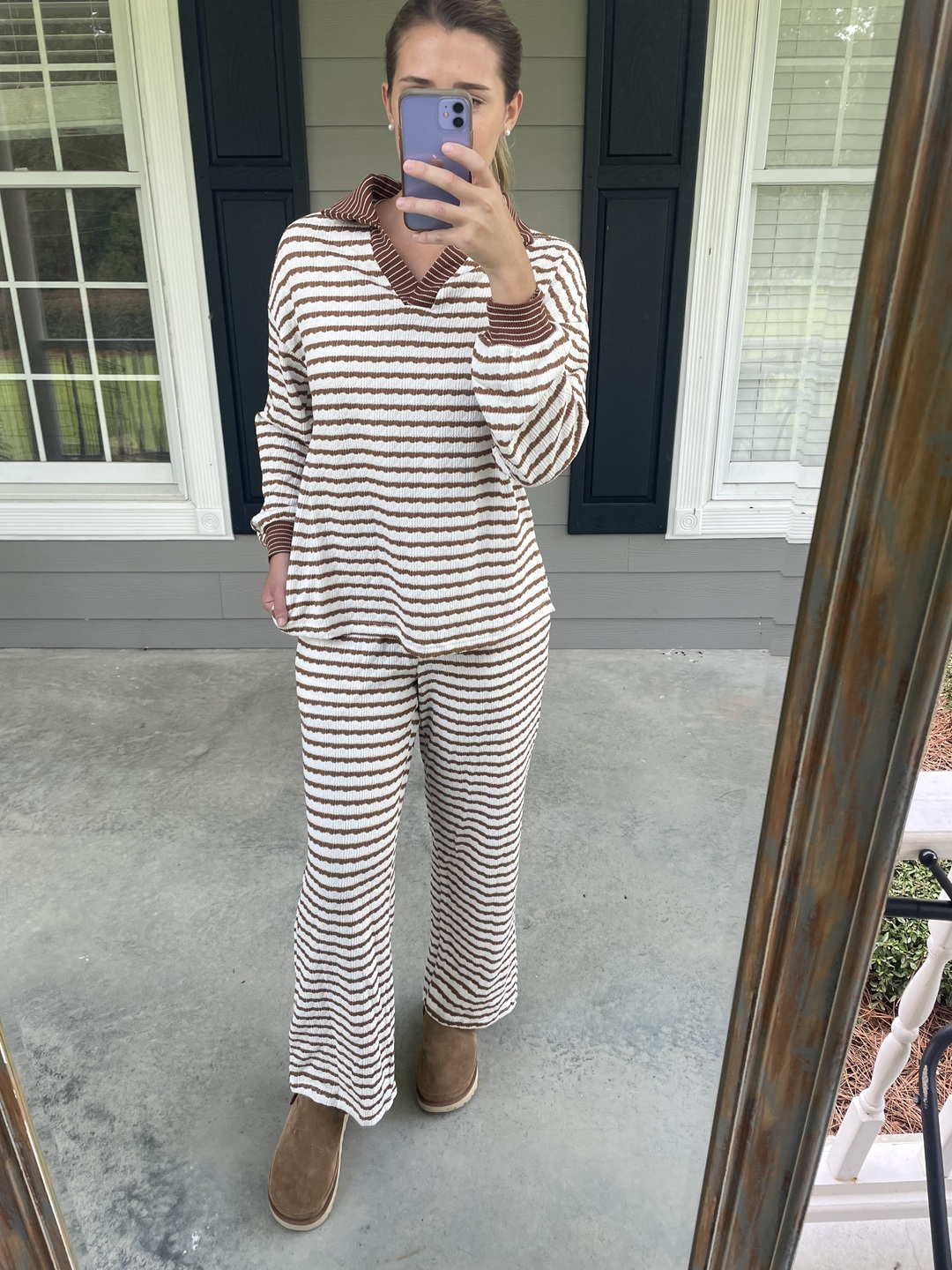Brown Striped Set